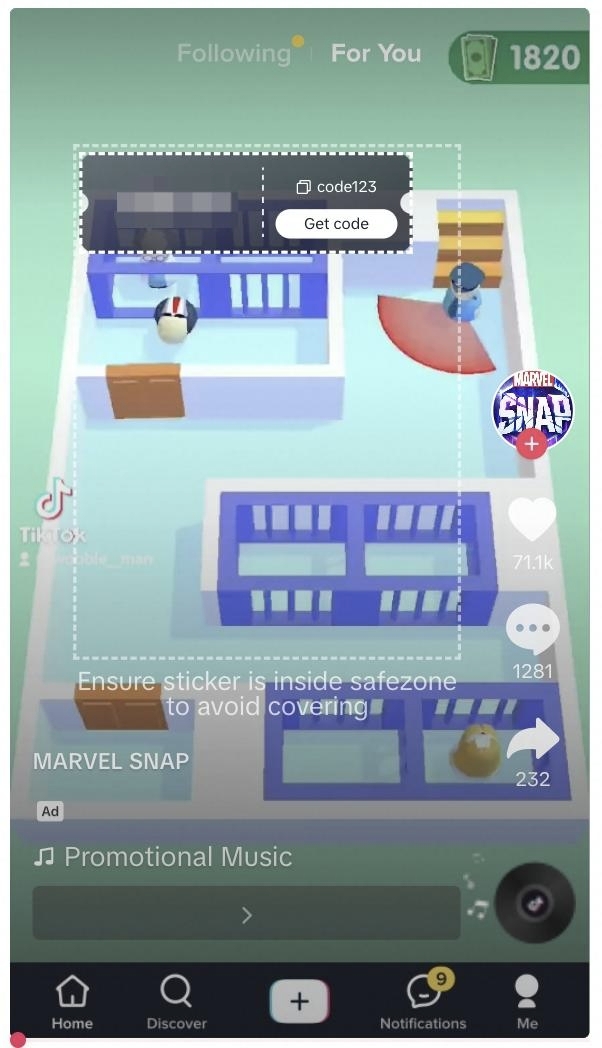 Giftcode Placement 1